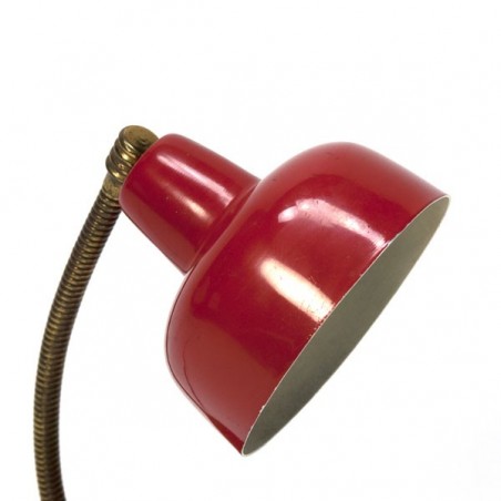 Small red/ brass table lamp - Retro Studio