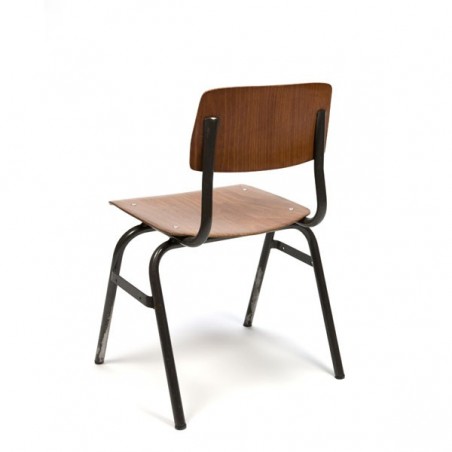 Industrieel kinderstoeltje bruin frame - Retro Studio