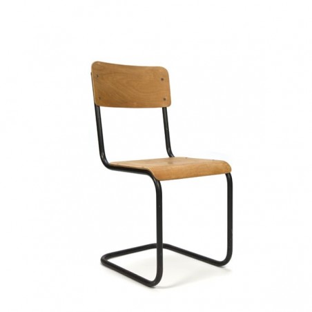 Tube frame chair with wood - Retro Studio