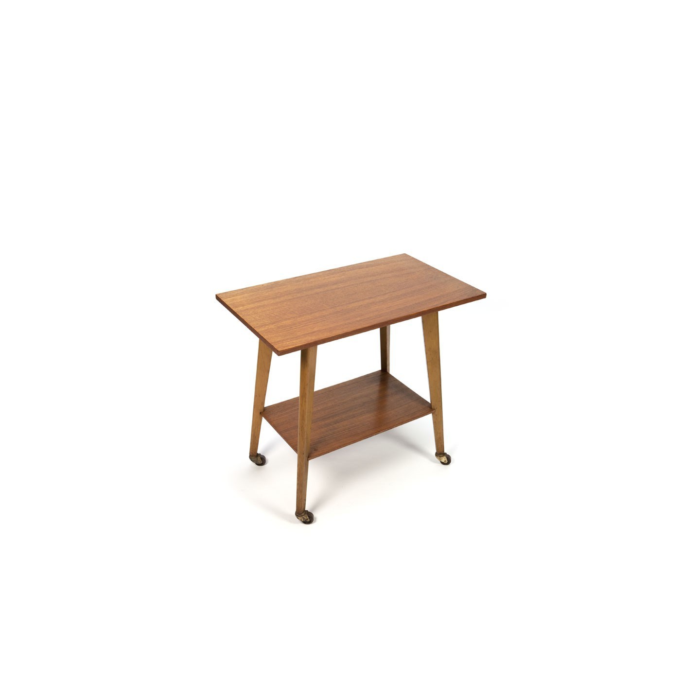 Teak side or television table on wheels - Retro Studio