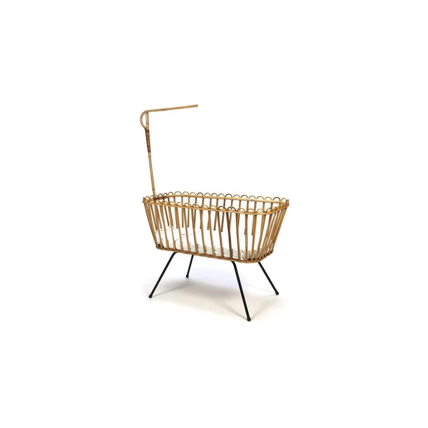 Vintage bamboo cradle by Rohe Noordwolde - Retro Studio