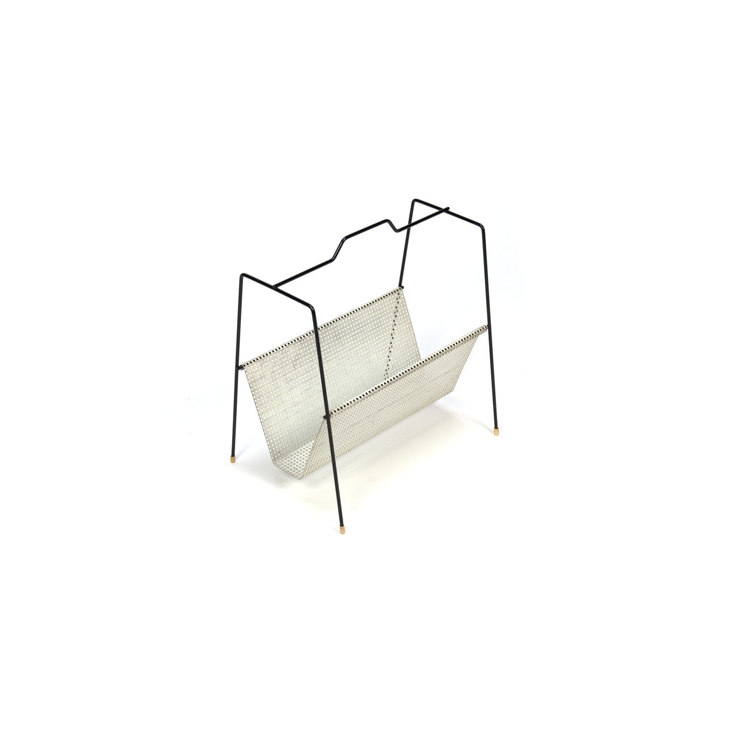 Perforated metal newspaper rack vintage - Retro Studio