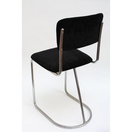 Tube frame chair with black upholstery - Retro Studio
