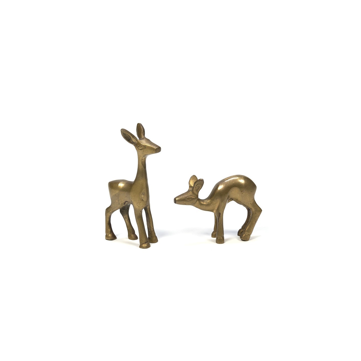 Vintage set of 2 small brass deer - Retro Studio