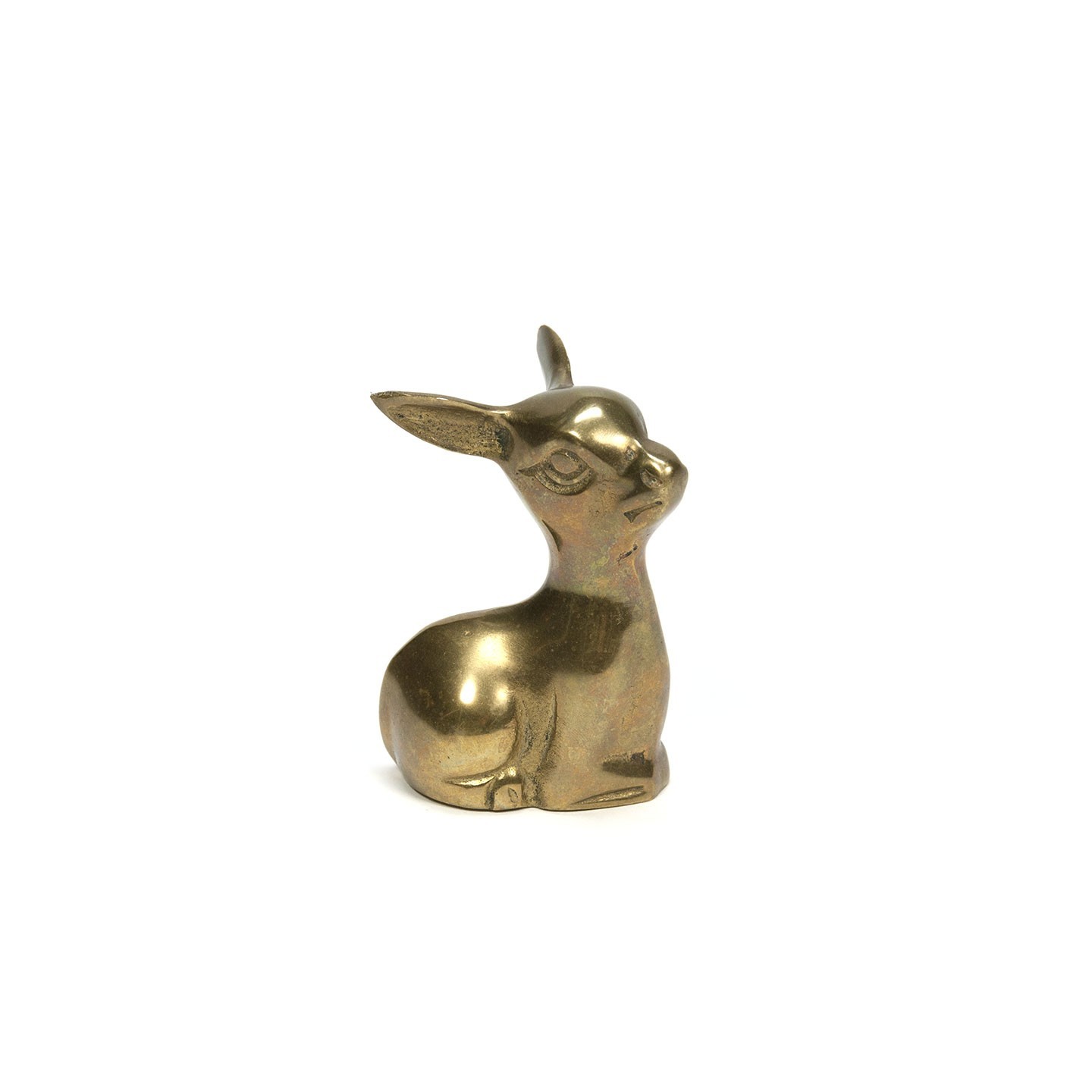 Lying vintage small brass deer - Retro Studio