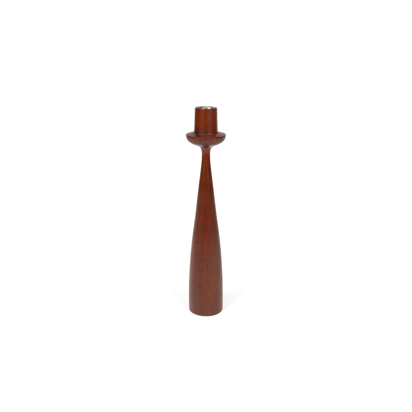 Large model Danish vintage teak candlestick - Retro Studio