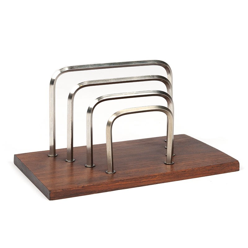 Vintage letter holder with rosewood base - Retro Studio