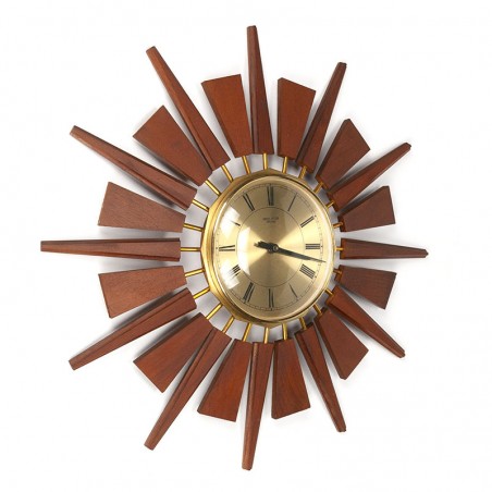 Teak vintage sun shape clock by Anstey Wilson - Retro Studio