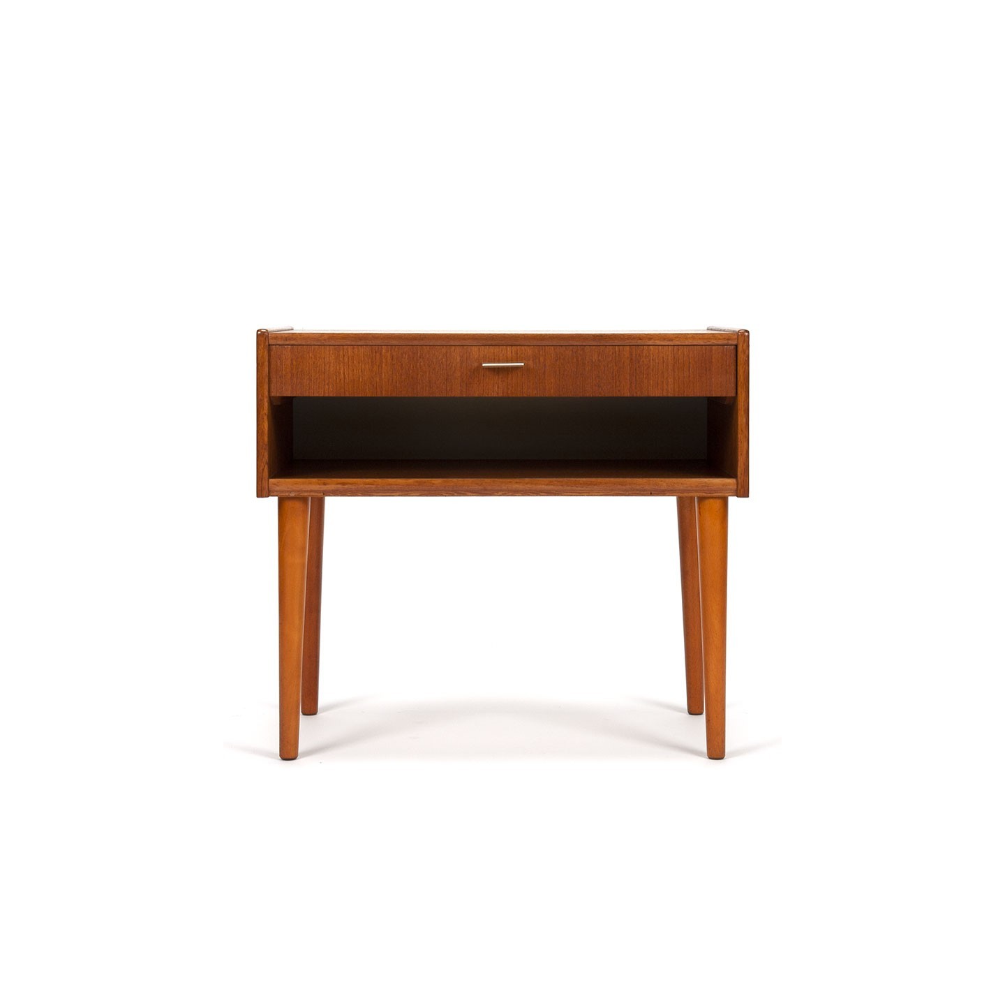 Teak vintage small cabinet with drawer from the sixties